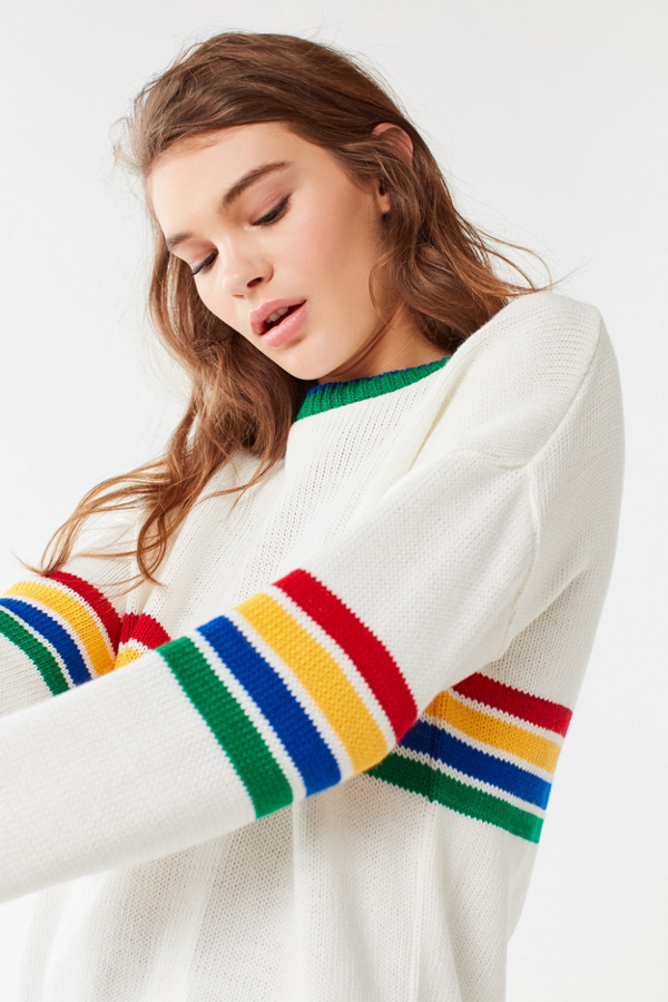 UO Bailey Rainbow Stripe Jumper | Urban Outfitters UK