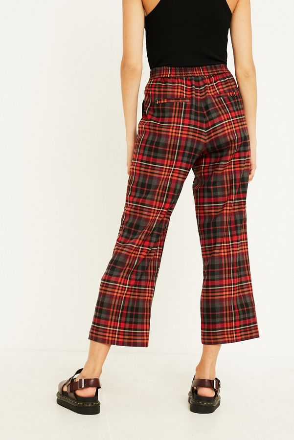 UO Red Check Pull-on Trousers | Urban Outfitters