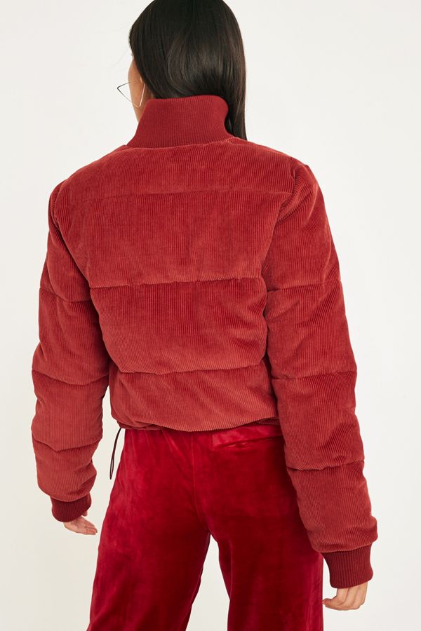 UO Rust Corduroy Chevron Puffer Jacket | Urban Outfitters UK