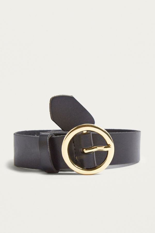 Circle Buckle Leather Belt | Urban Outfitters
