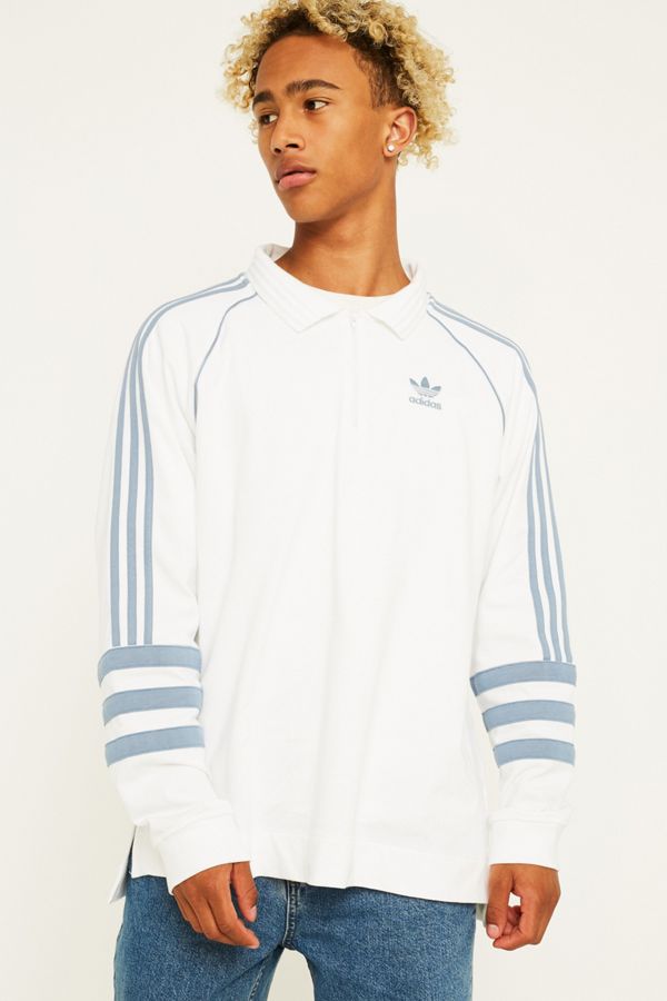 adidas Authentic White Rugby Shirt | Urban Outfitters