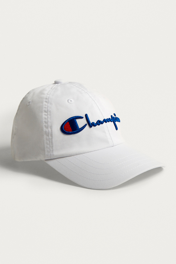 Champion Script Logo White Cap | Urban Outfitters