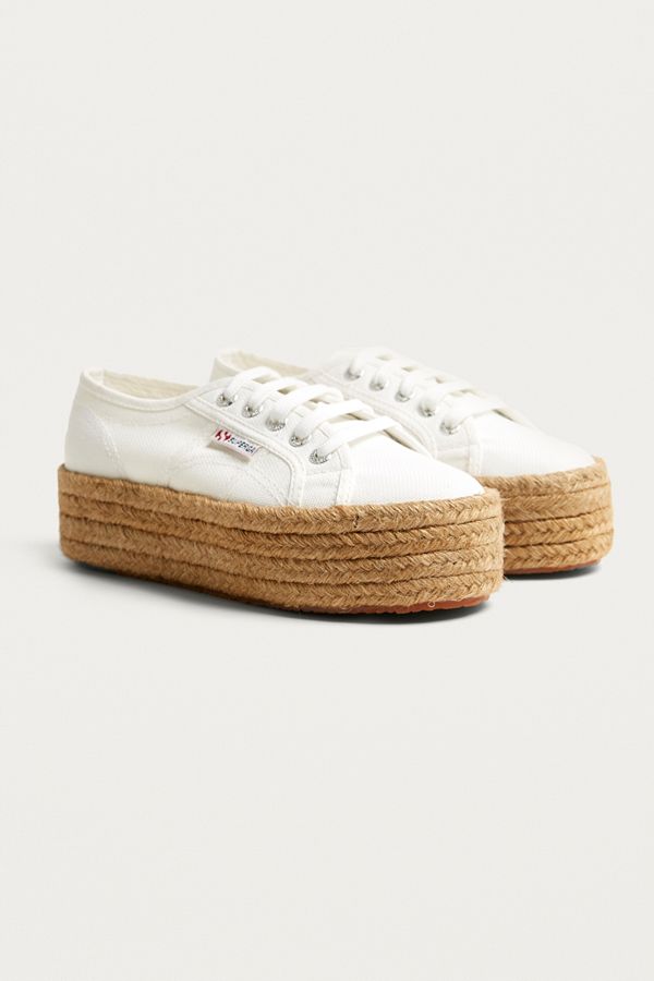 Superga 2790 Cotropew White Flatform Trainers | Urban Outfitters