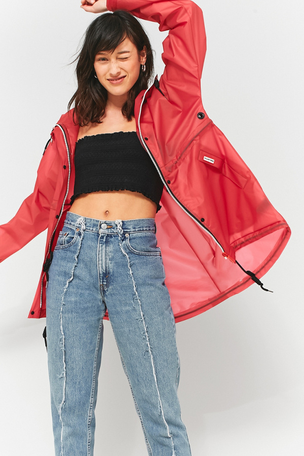 Hunter Original Pink Vinyl Rain Mac Jacket | Urban Outfitters