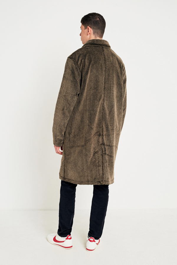 Stussy Brown Sherpa Mac Jacket | Urban Outfitters